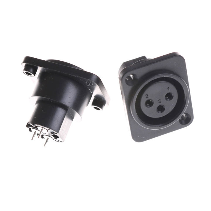 2pcs XLR Female Jack 3 Pin 3-Pole Panel Mount Chassis Socket Connector ...