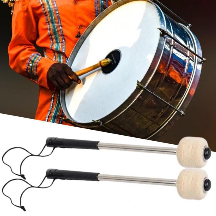 1Pc Marching Band Stainless Steel Bass Drum Mallet Ergonomics Handle ...