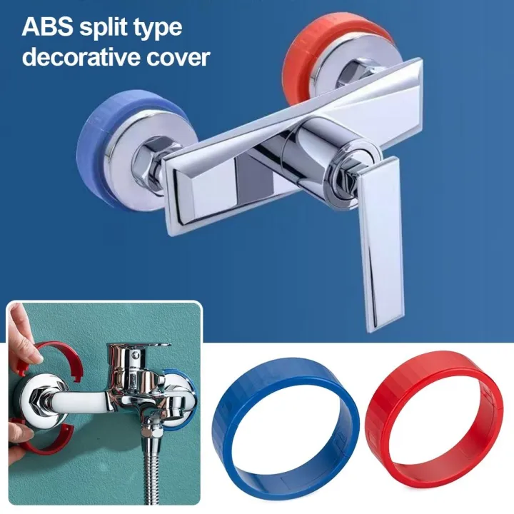 Portable ABS Plastic Shower Faucet Cover Adjustable Circular Split Pipe ...