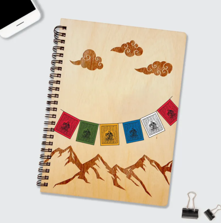 Wooden Notebook Prayer Flags 100 Pages A5 | Daraz.com.np