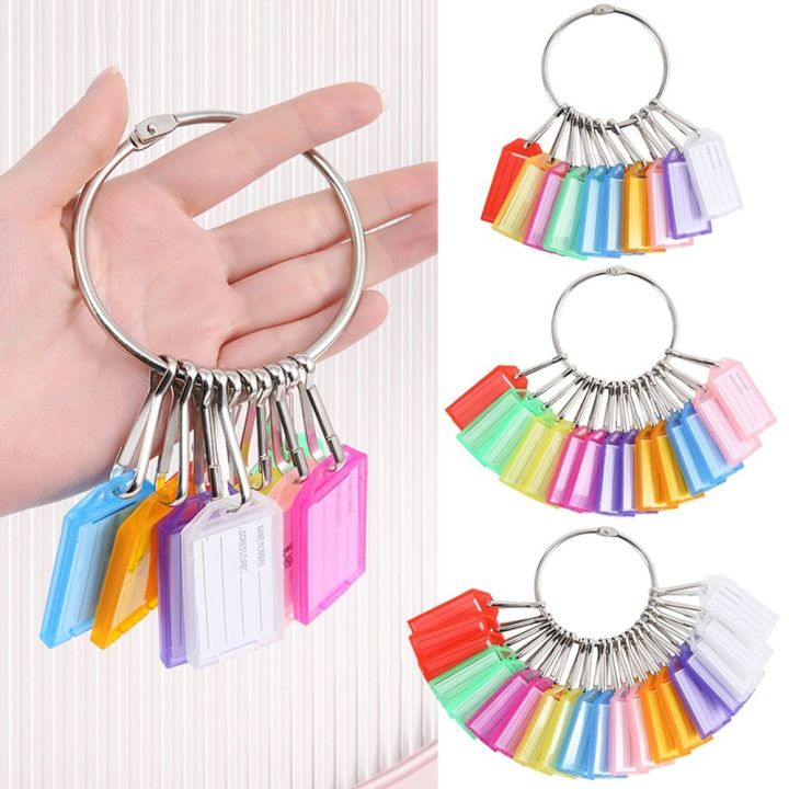 Blank Paper Labels With Name Plates Key Ring Transparent Window Plastic ...