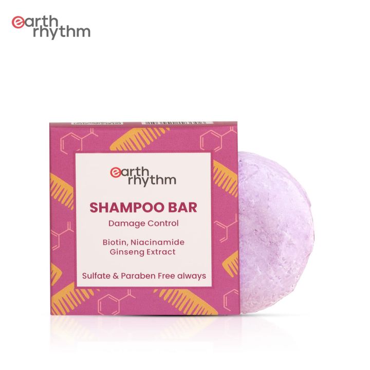 Earth Rhythm Damage Control Shampoo Bar With Biotin, Niacinamide ...