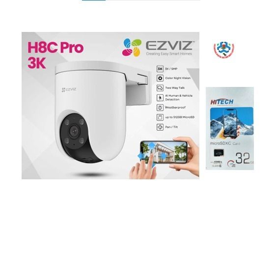 Ezviz H8c Pro 5MP 3K Outdoor Pan & Tilt Wired/Wireless CCTV Camera With ...