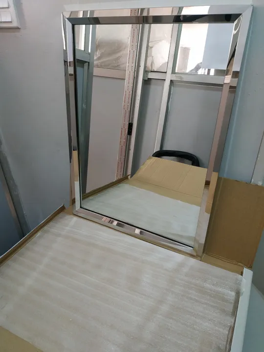 35x50 cm Stainless Steel Frame Wall Mirror – Rust-Resistant, Distortion ...