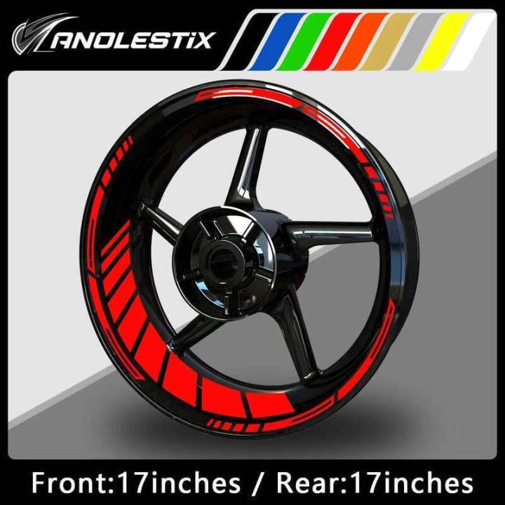 Reflective Motorcycle Wheel Stickers Hub Decal Rim Stripe 17 Inchs For ...