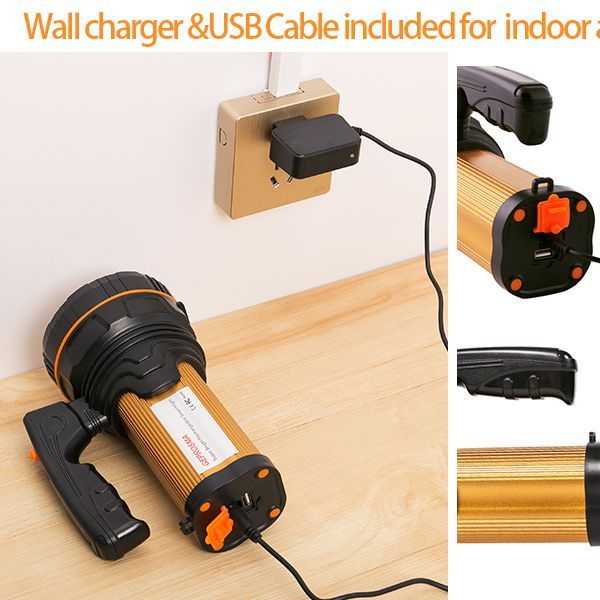 Bright LED Rechargeable Searchlight Lithium Battery Emergency Light ...