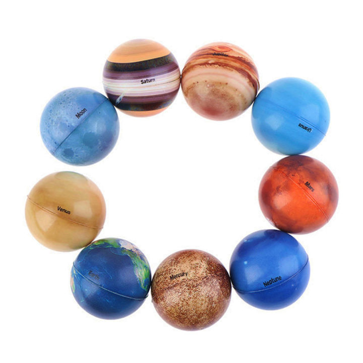 6.3cm Colorful Bouncy Ball Solar System Ball Toy Stress Relief Printing ...