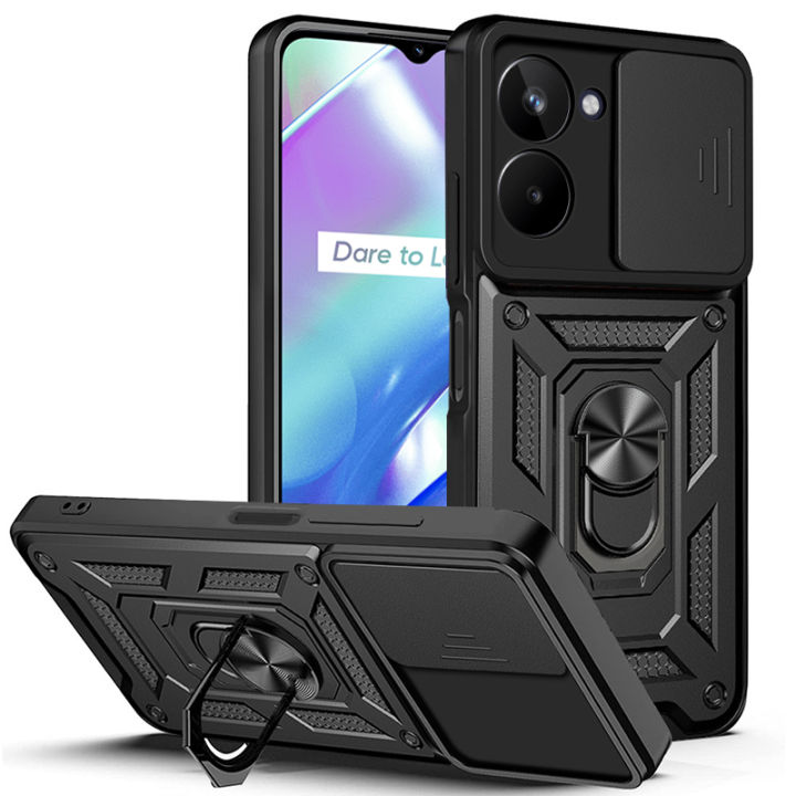Vantime for Realme C33 Case Stand Slide Lens Cover Shockproof Hard ...