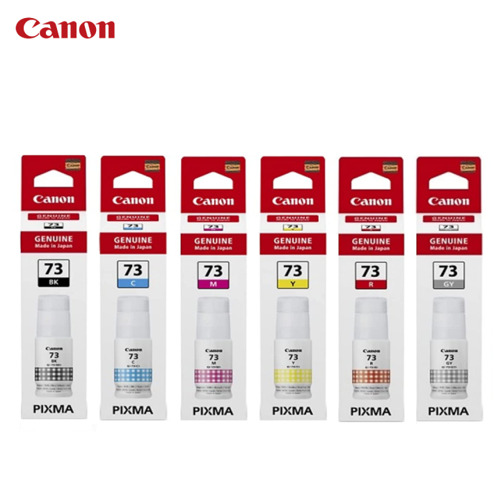 Canon GI-73 Inks Combo (Set of 6) BK / C / M / Y / R / GY for Canon Pixma G670 and G570 Printers ...