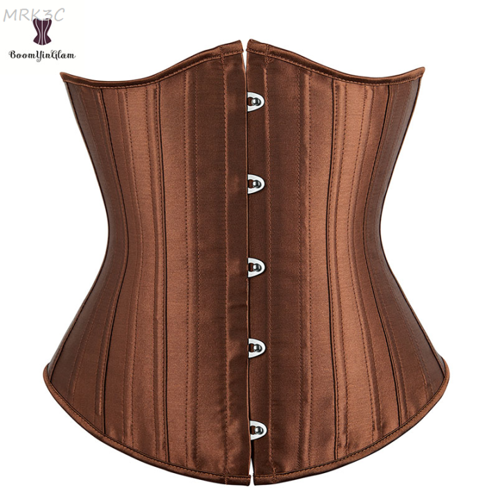 MRK3C Solid Black -Colored Corset 26 Steel Boned underbust Corselet ...