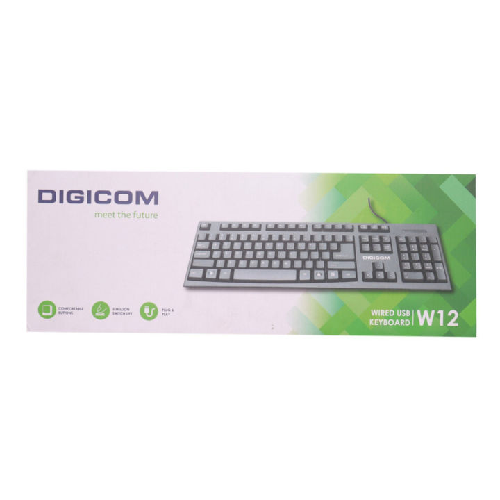 Digicom Model No. W12 Black Color Keyboard | Daraz.com.np