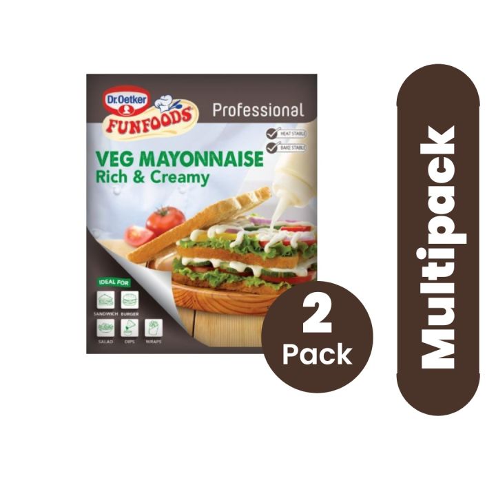 Bakers Creation dr oetker funfoods Veg mayonnaise rich&creamy (Creamy Veg Mayonnaise for Burgers ...