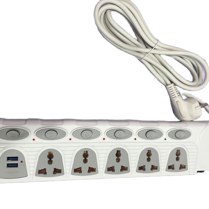 Power Extension Cord 6 Socket B-Tech With Usb Port | Daraz.com.np