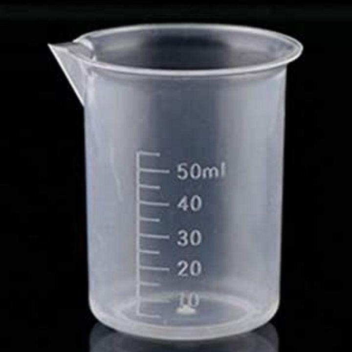 Plastic Graduated Liquid Measuring Cup Beaker 50mL Clear White- 1 piece ...