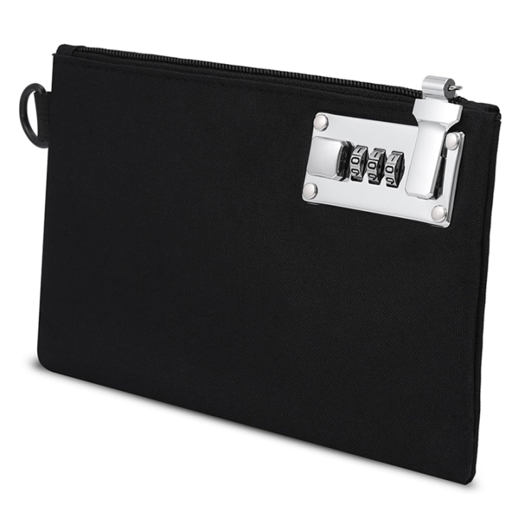 2Pieces Lockable Money Pockets, Secure Nylon Lock Coin Purse Bank Bag ...