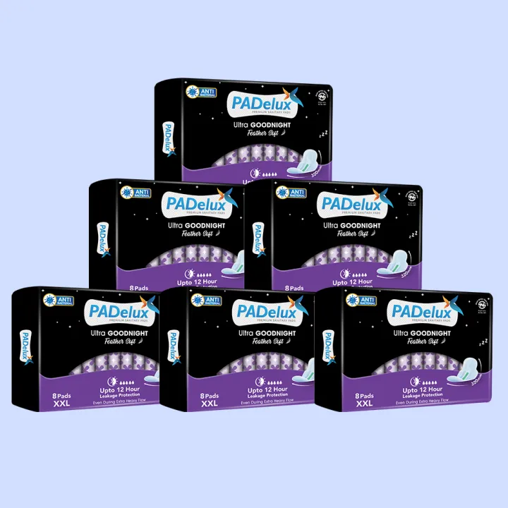 PADelux Sanitary Pads Ultra Goodnight XXL 320 mm- 8 Pads Set of 6 ...