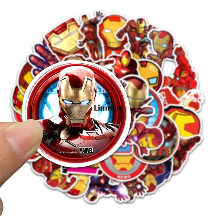 Linman Disney Iron Man Stickers Superhero Decals DIY Laptop Lugga2025 ...