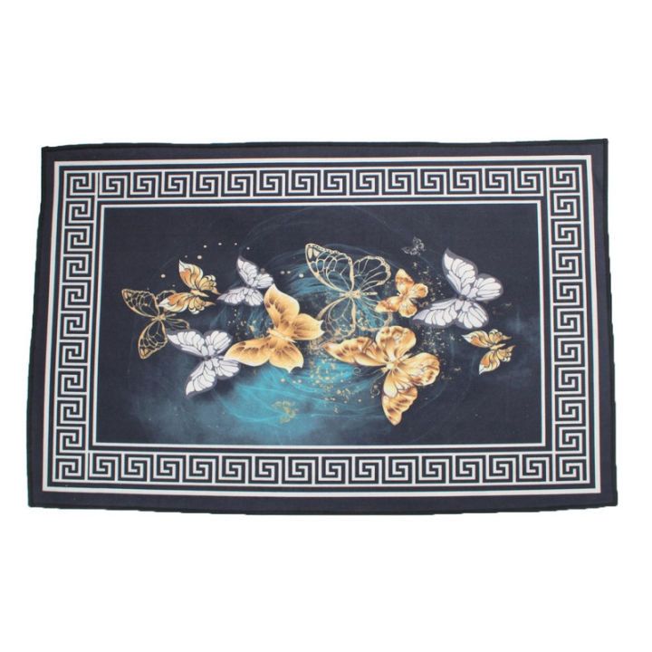 Dark Blue Fabric Butterfly Design Carpet 31*48 Inches | Daraz.com.np