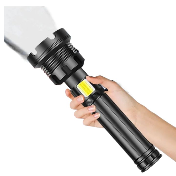 Led Flashlight 26650 Battery Rechargeable Tactical Torch 1000M | Daraz ...