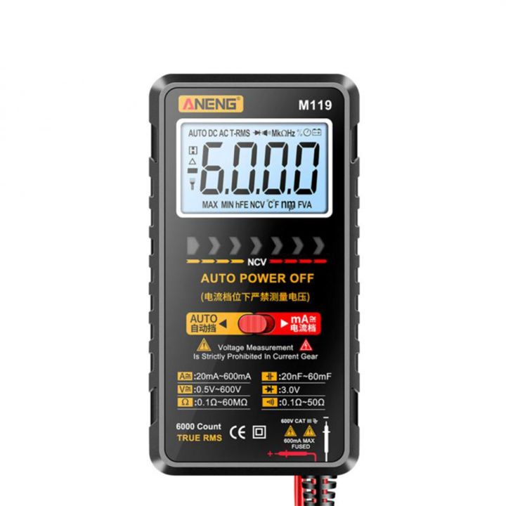 NCANRUI M119 Portable Digital Multimeter 6000 Counts Multimetro ...