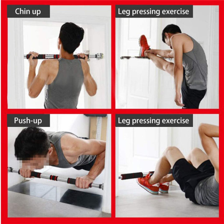 Pull Up/Chin Up Bar/Rod Heavy Duty Adjustable Doorway Mounting For Home ...