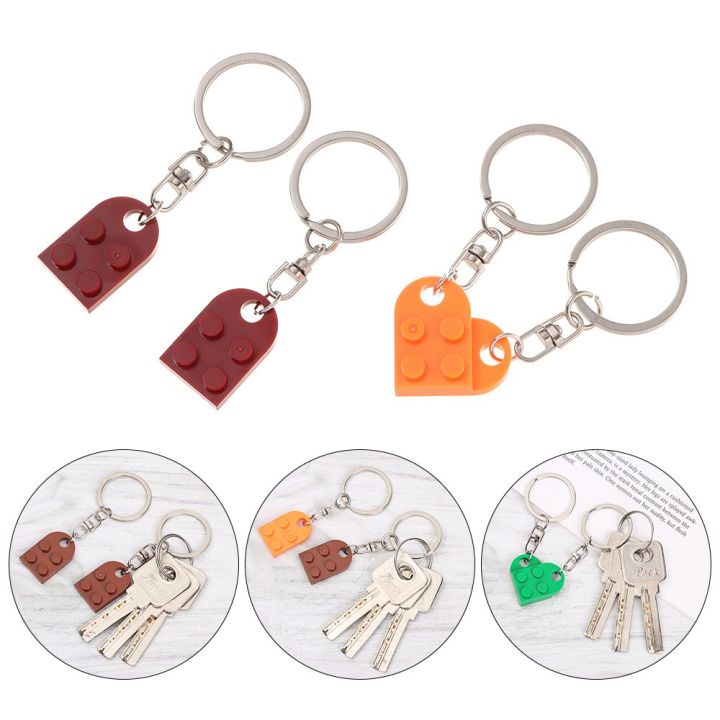 2PCS Jewelry Gifts Couples Friendship Separable Key Ring Heart Pendant ...