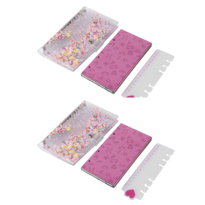 58 Pieces Glitter Binder Cover A6 PVC Binder Cover Sets 4 Sheets Label ...