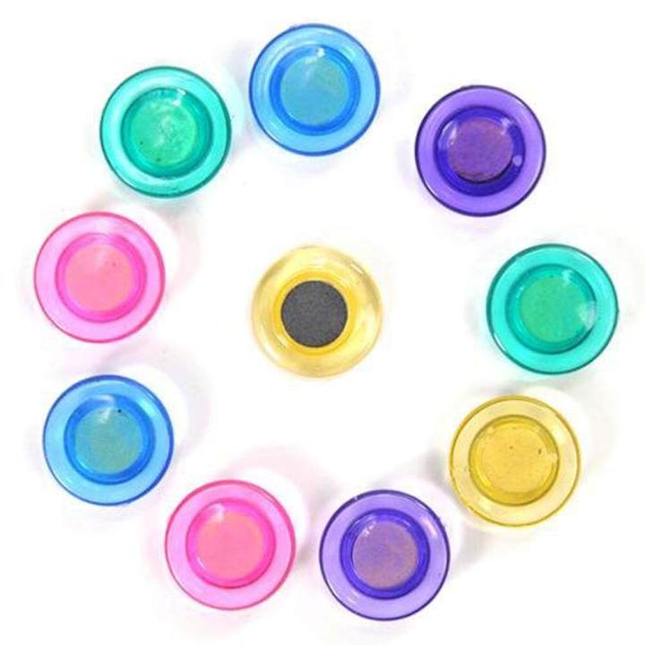 Round Plastic Cover Refrigerator Magnetic Buttons Stickers(Set of 10 ...