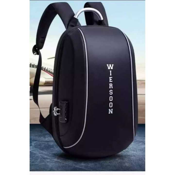 Laptop Bag Wiersoon Waterproof Anti-theft Backpack with Number Locking ...