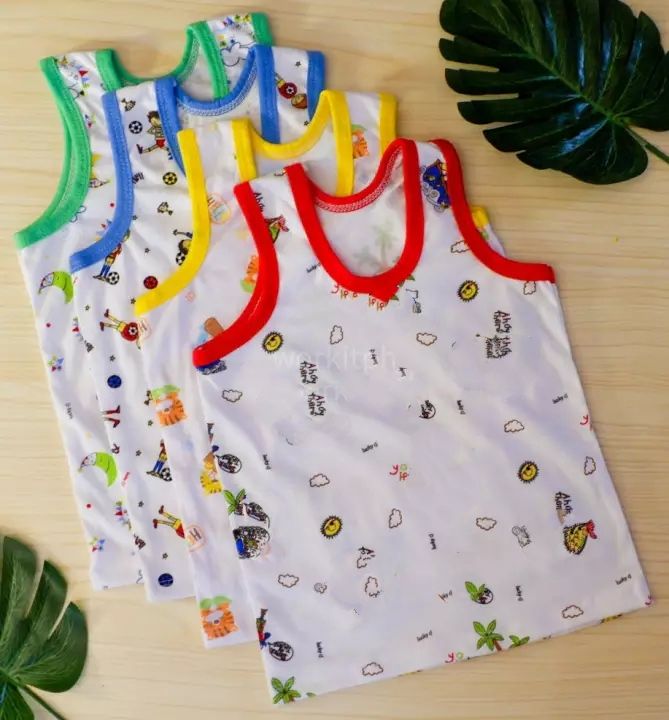 Pack Of 4 BABY INNER-WEAR Vest SANDO BANIYAN HOSIERY COTTON WITH ...