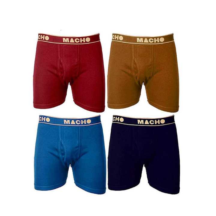 Amul Comfy Men Long Cotton Fine Trunk Underwear Pack of 4 (Multi Color ...