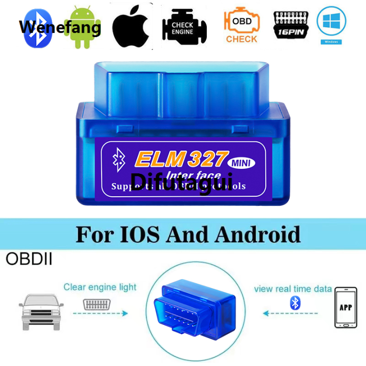 Difutagui Mini ELM327 V2.1 OBD2 Scanner Code Reader Bluetooth Car ...
