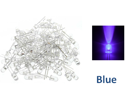 LED Diode 5mm 3Volt 3V Single Color Blue [Pack of 50 pcs] | Daraz.com.np