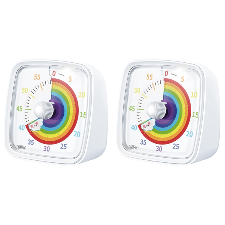 Cluellp 2x 60 Minute Visual Timer With Night Light Countdown Timer