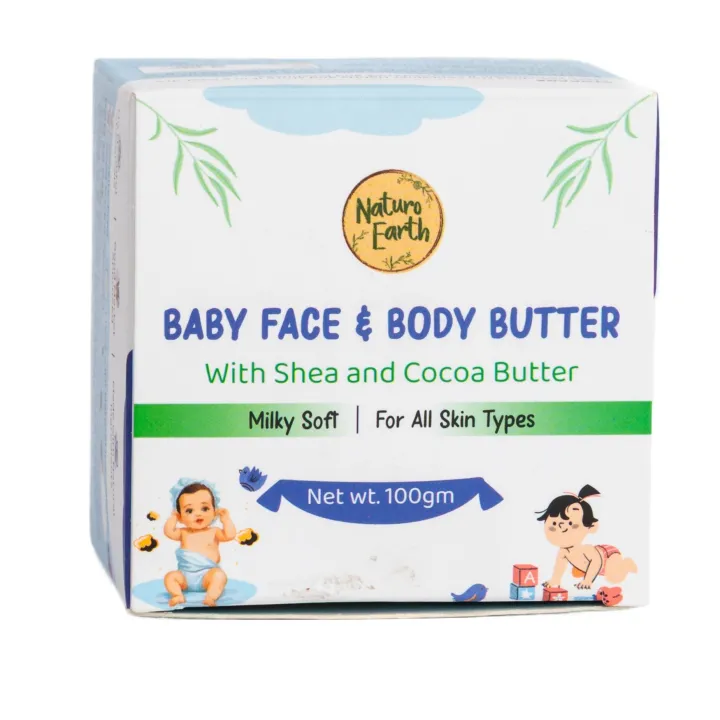 Naturo Earth Baby Face & Body Butter | With Shea & Cocoa Butter | Milky ...