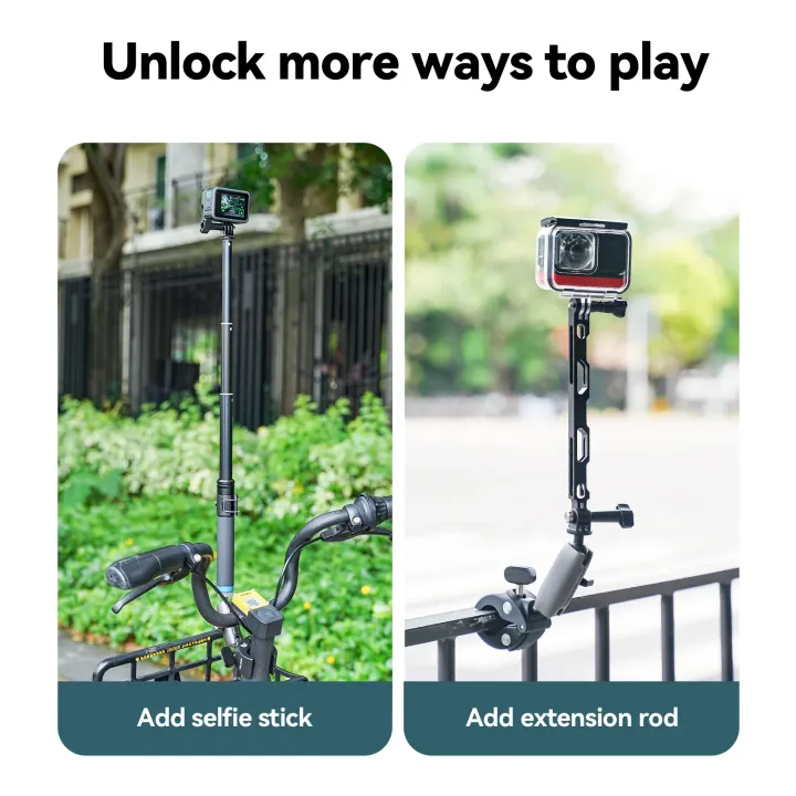 Telesin Clamp Bike Motorcycle Handlebar Mount for GoPro Max Hero 12 11 ...