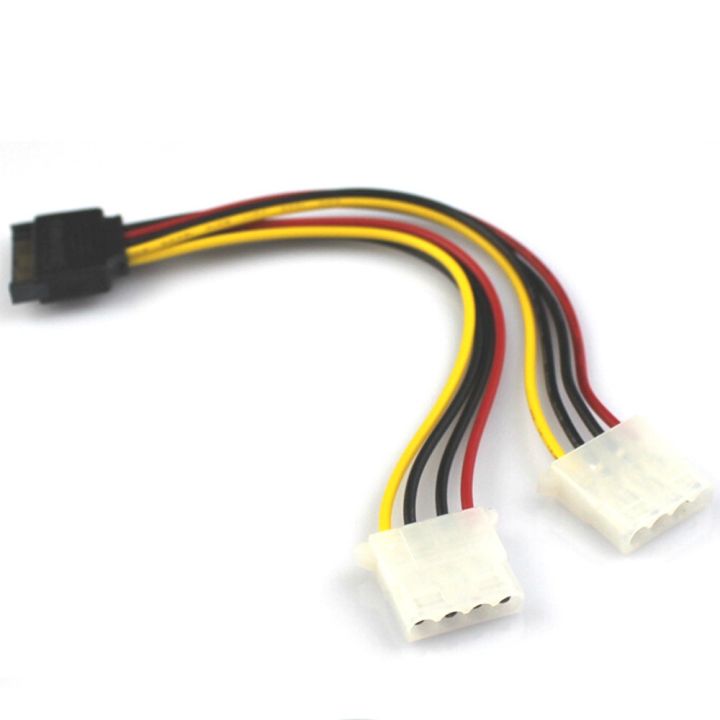 20cm 15 Pin Sata Male To 2 Female 4 Pin Molex Female Ide Hdd Power Hard ...