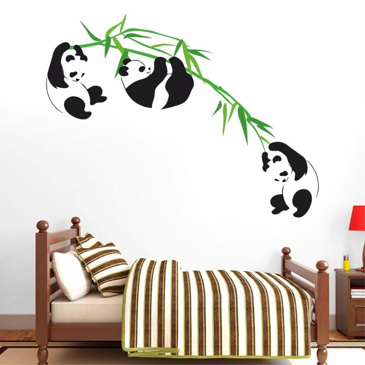 sm 922 Bamboo Tree - Panda Playing - Wall Sticker' -SM922 ( 110cm X 85 ...