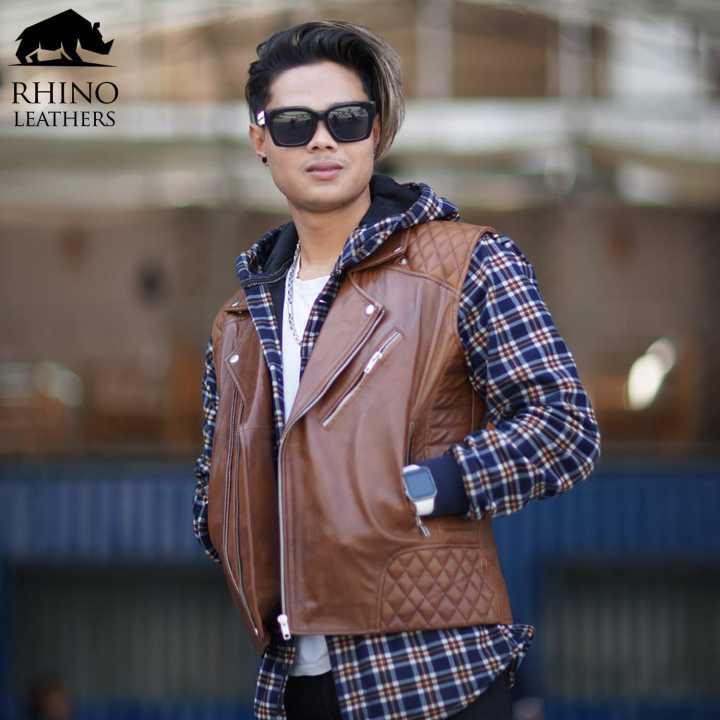 Rhino Leather Men's Genuine Half Leather Jacket | Daraz.com.np