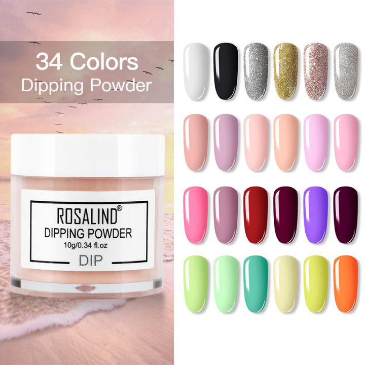 ROSALIND Nail Acrylic Powder Pure Color No Lamp Cure Art Decorative ...
