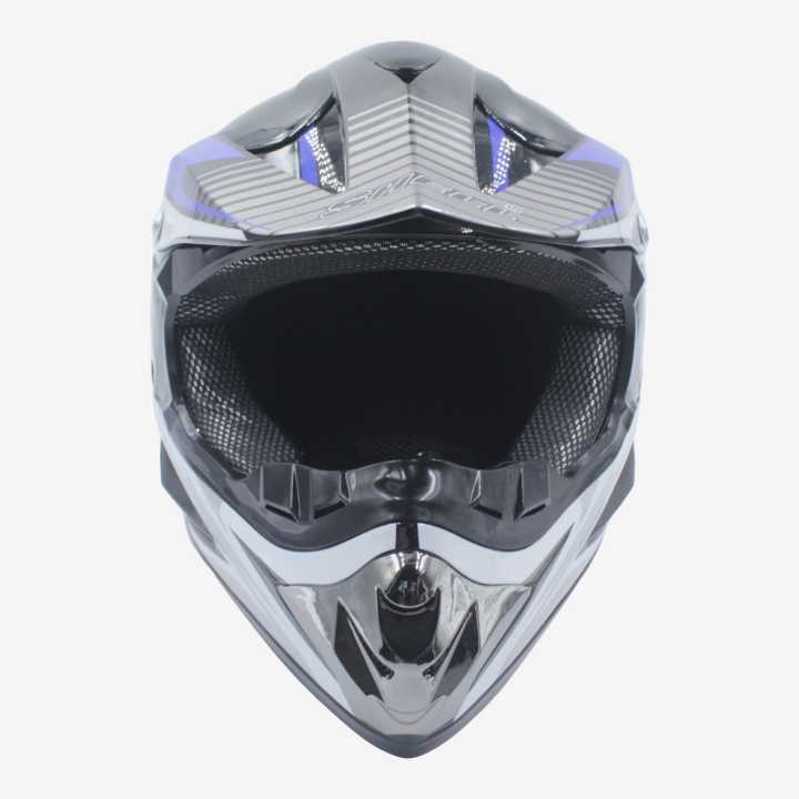 Shell Black/Blue/Grey Glossy Finish 125 Dirt Helmet | Daraz.com.np