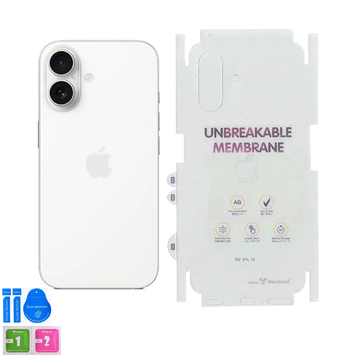 Apple iPhone 16 Back Matte Hydrogel Unbreakable Membrane Temper Film ...