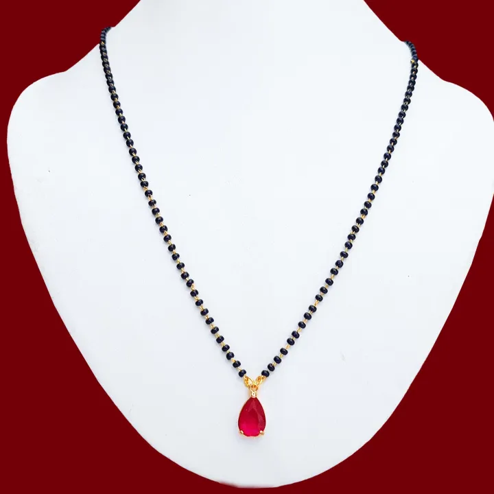 Panchadhatu Stone Studded Pendant With Gold Plated Lari Chain Necklace ...