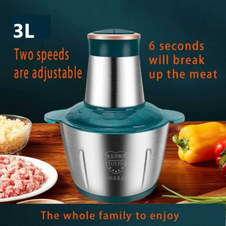 3L Electric Chopper Electric Meat Grinder, 3L Meat & Vegetable Grinder Chopper Blender , Metal ...