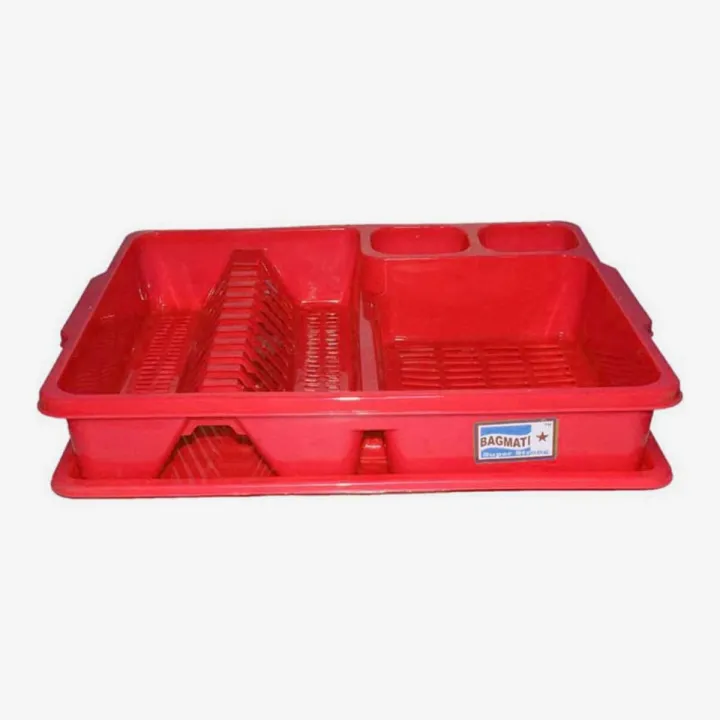 Plastic Dish Drainer Kitchen Rack With Drip Tray & Cutlery Holder ...