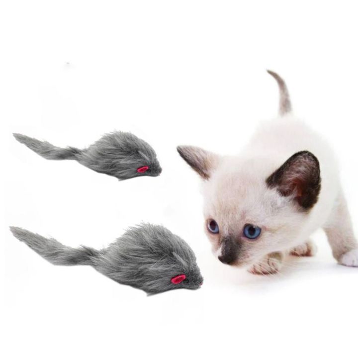 Cat Teasing Interactive Toy Plush Grey Plush Mouse Cat Toy Soft Souding ...