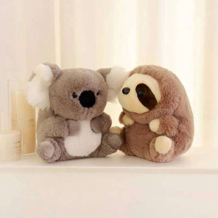 Super Soft Fluffy Hair Stuffed Animals Plushie Plush Raccoon Sloth ...