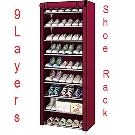 9 Layers Portable And Folding Shoe Rack (60 X 30 X 140 Cms) | Daraz.com.np