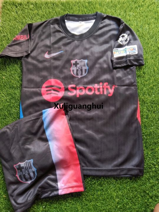 Xujiguanghui Lamine Yamal Kids FCB Barca Black Away 2024 Kit Shirt and ...
