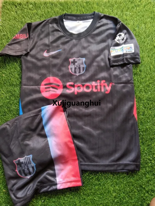 Xujiguanghui Lamine Yamal Kids FCB Barca Black Away 2024 Kit Shirt and ...